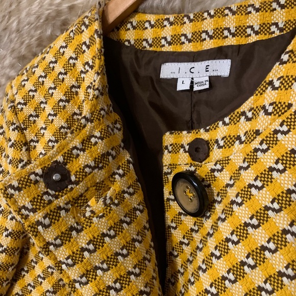 Vintage | Jackets & Coats | Vintage Yellow Print Jacket | Poshmark